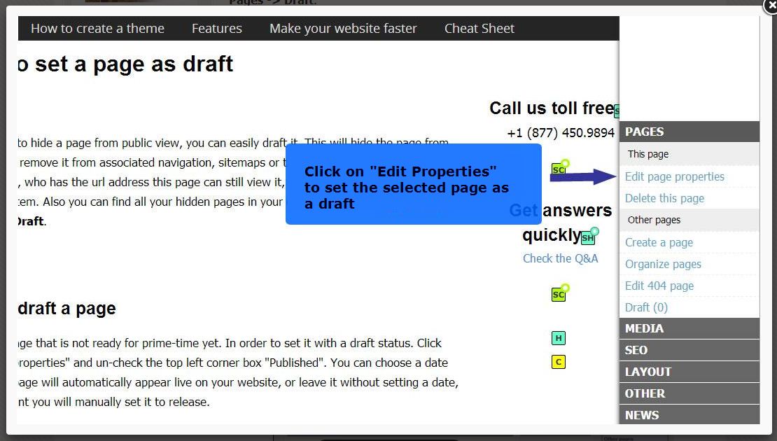 How To Set A Page As Draft With CMS SeoToaster